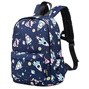 abshoo Little Kids Toddler Backpacks for Boys and Girls Preschool Backpack With Chest Strap (Rocket Navy)