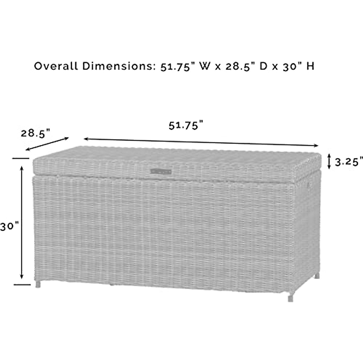 Crosley Furniture CO7305-WB Bradenton Outdoor Wicker Storage Bin - Weathered Brown