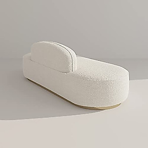 Acanva Modern Living Room Curved Sofa with Rounded Lines, 3-Seater Couch for Apartment, Business Lounge, Waiting Area, Hotel Lobby, White