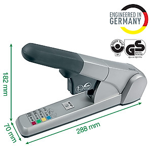 Leitz Heavy Duty Stapler, 80 Sheet Capacity, Ergonomic Metal Body, Includes Staples, 55510084 - Silver