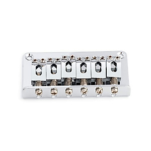 Metallor Top Load Guitar Bridge Tailpiece Fixed Hardtail Saddle Bridge Compatible with 6 String Fender Strat Tele Style Electric Guitar Parts Chrome.