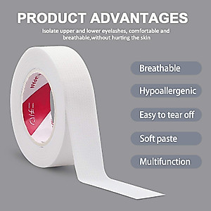 fenshine Eyelash Extension Tape, 6 Rolls Japan Micropore Medical Soft Tape for Eyelash Extension,Eyelash Extension Supplies 9M Each Roll