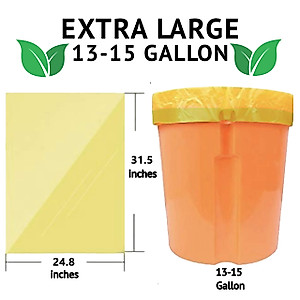 Biodegradable Trash Bags for 13 Gallon | 50 Liter Bin, Plant Based - 75 Count, Tall Kitchen Compost Bags with Drawstrings - Green Garbage Bags - 1.3 mil Thick Heavy Duty and Eco Friendly Trash Bags