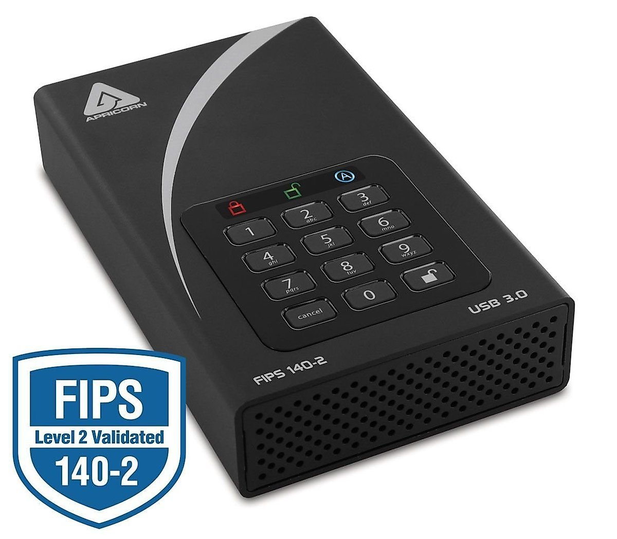 Apricorn 6TB Aegis Desktop Padlock FIPS 140-2 Validated 256-Bit Encrypted Hard Drive (ADT-3PL256F-6000)