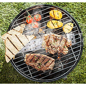 Smoker Box for BBQ Grill Wood Chips,Charcoal & Gas Barbecue Meat Smoked Salmon - Thicker Stainless Steel Won't Warp Reusable Barbecue Grilling Accessories and Cool Dad Gifts