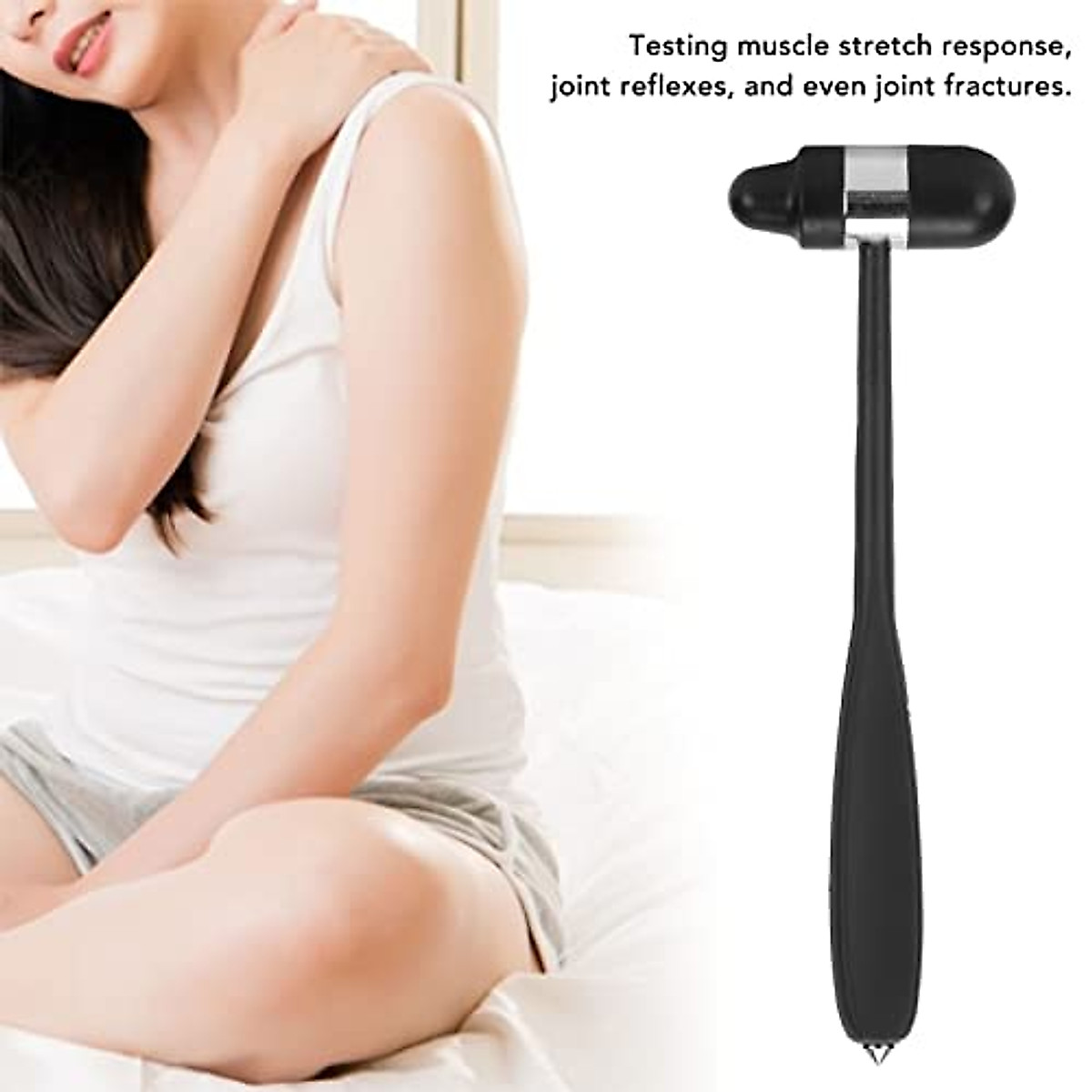 Neurological Hammer, Neurological Examination Hammer Massage T Shape Silicone Head Percussion Hammer with Pointed Tip Handle for cutaneous and Superficial responses