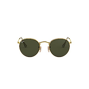 Ray-Ban Rb3447 Round Metal Sunglasses, Gold/G-15 Green, 53 mm