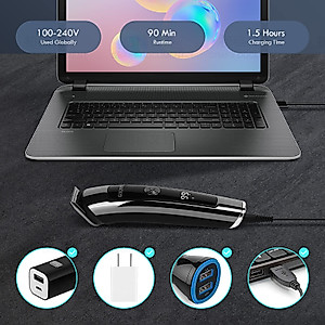 GDUNDUN Grooming Kit for Men, Cordless IPX7 Waterproof Beard Hair Nose and Body Electric Trimmer for Men, All-in-1 Trimmer for Men with USB Charging LED Power Display, Gift for Men Husband Father