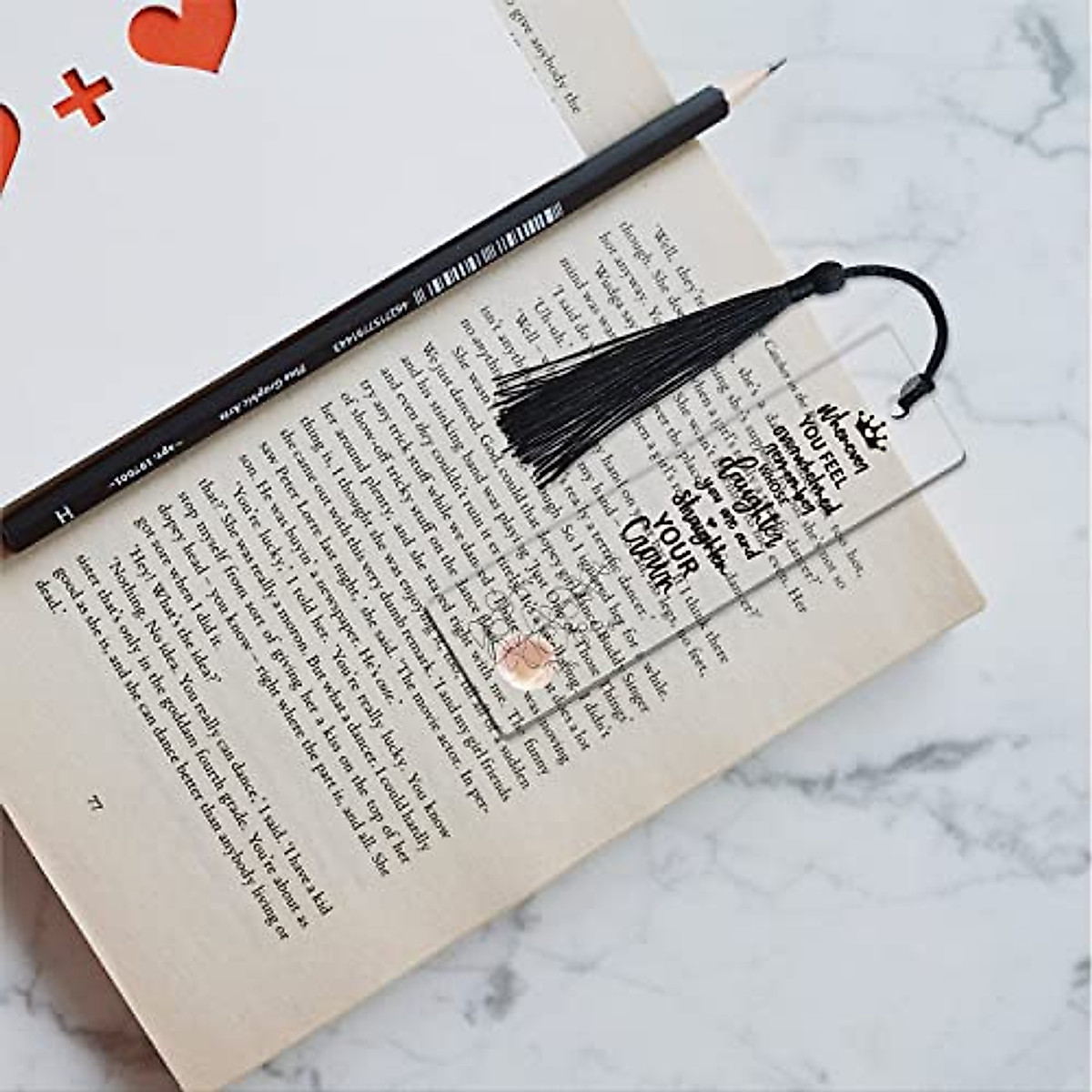 Funny Daughter and Crown Inspirational Bookmark Gifts for Women Girls Lovers Bookworm Lovers Friend Daughter Sister Book Female Friendship Gifts Sister Gifts