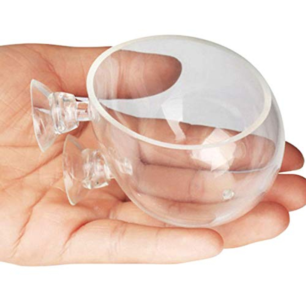 DGZZI Crystal Glass Aquatic Plant Pot Aquarium Aquatic Planter Holder with 3PCS Suction Cups for Fish Tank Aquarium Decoration