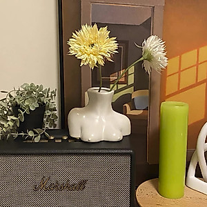 Lemonadeus Feminine Body Vases, Feminine Curve Vase Ceramic Charming Breast Vases for Modern Bohemian Home Decoration Bust Pot Body Vase Female Form Flower Vases (white)