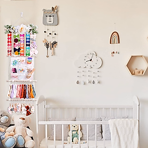 OOSAKU Headbands Holder for Girls Baby Hair Accessories Organizer Storage Wall Hanging Decor for Toddler Girls Room Wall Door Closet Hair Bows Organizer (fdzlq-5)