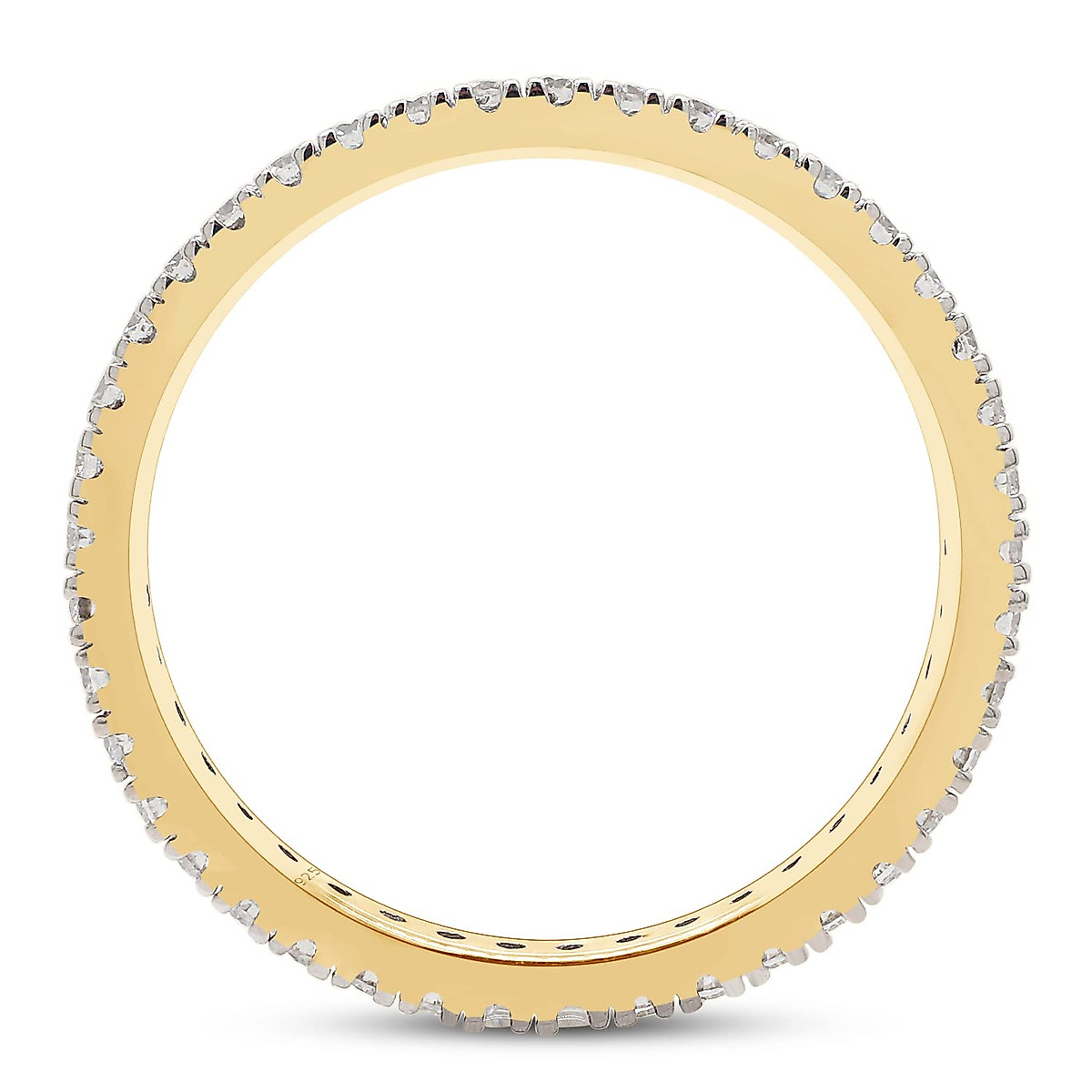 SAVEARTH DIAMONDS 1/2 ct.t.w Lab Created Moissanite Diamond Full Eternity Stackable Wedding Band Ring In 14k Yellow Gold Over Sterling Silver Jewelry For Women (VVS1 Clarity, 0.50Cttw)-9.5