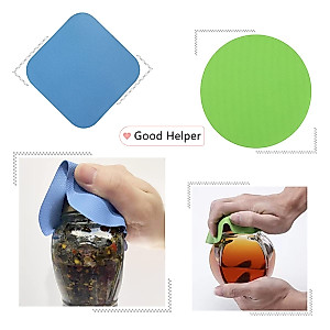 Tunyet Bottle Opener set 6pcs.4 &5 in 1 Multi Function Non-Slip Jar Opener Lid Opener Tools with 4Pcs Rubber Jar Opener Gripper Pad (black+red 6pcs)
