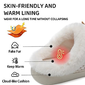 WateLves Girls Slippers Kids Memory Foam House Slipper Toddler Comfort Fuzzy Bedroom Shoes(Beige,24/25)