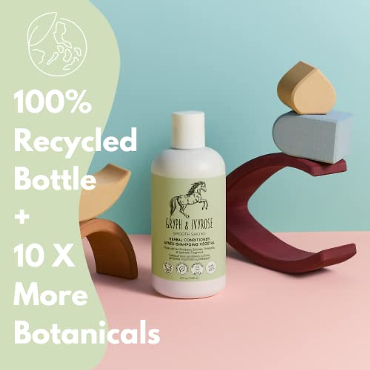 Gryph & IvyRose Smooth Sailing Herbal Hair Conditioner for Kids - All Natural, Sustainable, Cruelty Free, No Parabens, No Sulfates, Vegan - USA Made - 8oz (1-Pack)