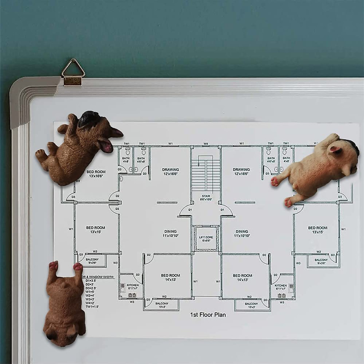 CHOP MALL Dog Fridge Magnets French Bulldog Refrigerator Magnets Gift for Birthday Valentine's Day Monther's Day