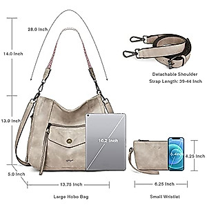 OPAGE Handbags for Women Fashion Ladies Tote Bag PU Leather Crossbody Bag Fashion Tote Purse Shoulder Bag With Wristlet