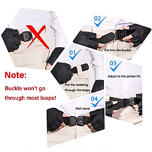 JUKMO Quick Release Tactical Belt, Military Work 1.5" Nylon Web Golf Belt with Heavy Duty Seatbelt Buckle (Black, Large-for Waist 42"-46" (Length 53"))