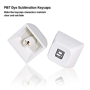 MAIRYYA 126 Keys Minimalist White Keycaps, XDA Profile PBT Keyboard Keycaps Full Set, Custom Dye Sublimation Keycaps for 60% 65% 75% 100% Cherry MX Switches Mechanical Keyboard