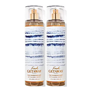 Bath and Body Works Fresh Getaway Fine Fragrance Body Spray Mist Perfume Gift Set - Value Pack Lot of 2 (Fresh Getaway)