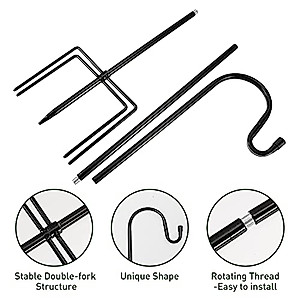 ZQK 48 Inch Shepherd Hook for Garden/Outdoor, Short Shepard Hook Heavy Duty for for Hummingbird Feeder Hanger Stand, Garden Lantern Pole (2 Packs)