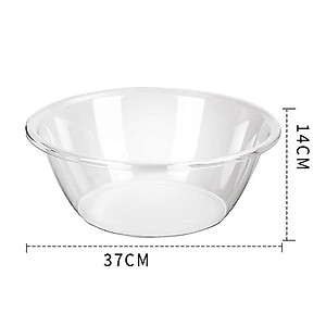Transparent Wash Basin, Thick PET Plastic, Sturdy Large Capacity, Multifunction, Round Clear Dish Tub for Home Kitchen Bathroom (Large)