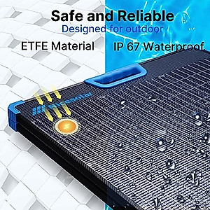 Nicesolar Portable 100W Solar Panel Kit Bifacial Foldable 100 Watt Solar PV Module Charger for Portable Power Station & Lead-Acid & Lithium & LiFePO4 12V Battery for Camping Outdoor Boat RV