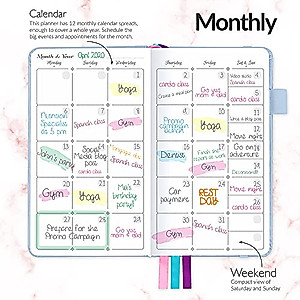 GoGirl Planner and Organizer for Women – Pocket Weekly Planner, Goals Journal & Agenda for Time Management & Productivity. Undated (Light Blue)