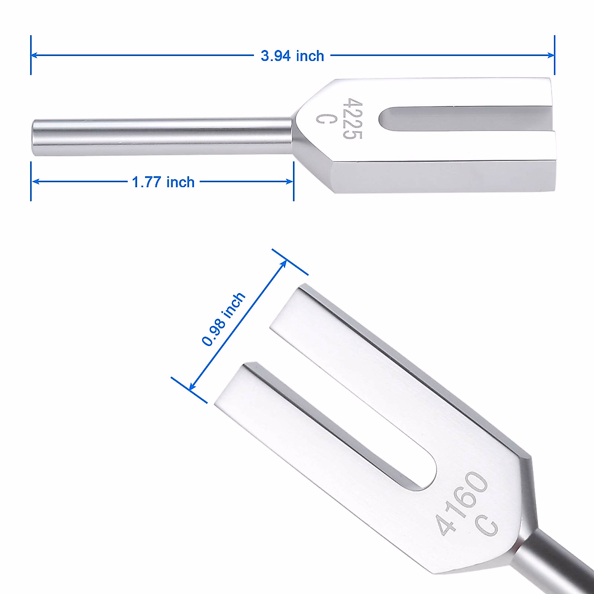 Angel Tuning Forks Set - 4096 Hz, 4160 Hz, 4225 Hz for Sound Healing, Musical Instrument, Therapy, with Silicone hammer and Soft Storage Bag