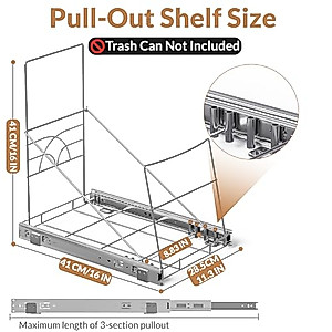 Volitaous Cabinet Trash Can Pull Out Trash Can Rack, Adjustable & Smoothly Under Kitchen Sink Garbage Can Pull Out for 7-11 Gallon (Not Include Can)
