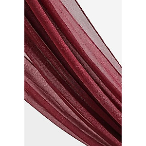 RUIDKUN 2 Panels 29x240 Inch Transparent Background Wedding Arch Curtain Background Fabric for Wedding Ceremony Birthday Party Decoration (2, Burgundy)