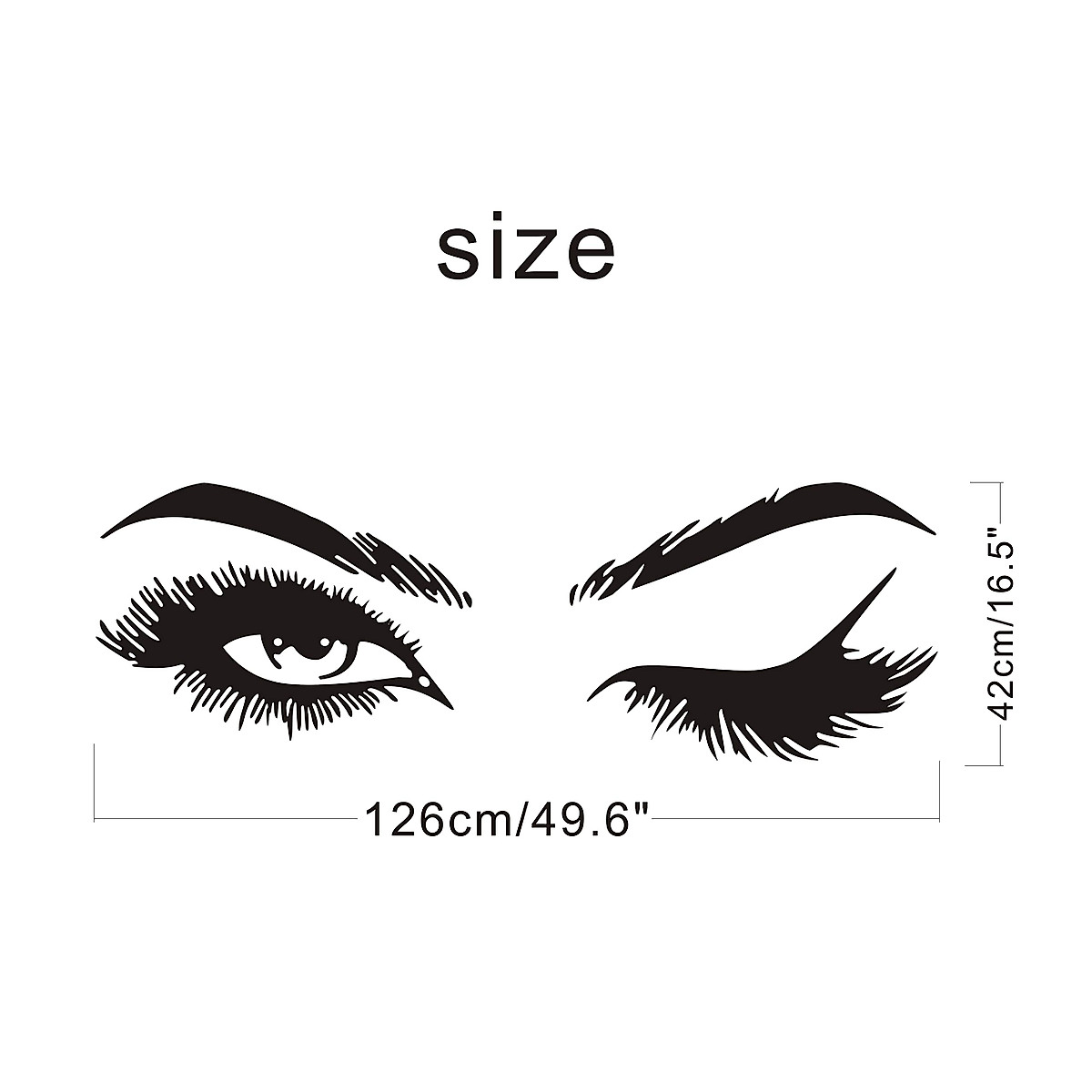 Fashionista Girl Wink Wall Decal with Beautiful Charming Eyelashes, Easy Peel and Stick Woman Mural Vinyl Art Decor for Living Room Bedroom(Y38) (Big)