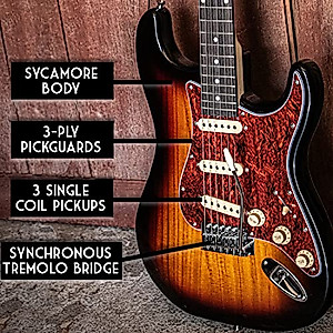 Sawtooth ST-ES-DBLP Daphne Blue Electric Guitar with Pearl White Pickguard