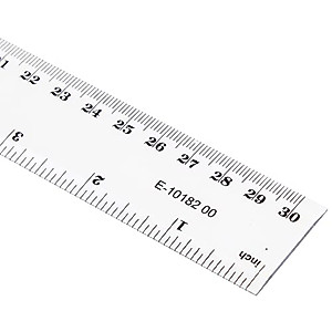 Westcott 12-Inch 300 mm Plastic Ruler - Clear