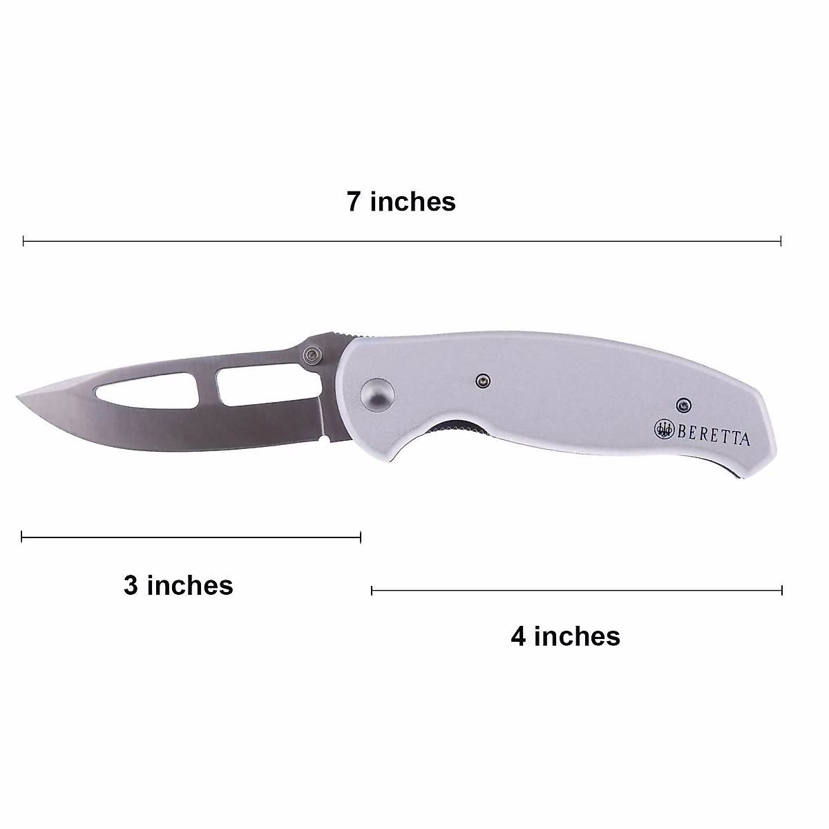 Beretta Airlight III Medium Silver AUS 8 Steel Abrasion & Corrosion Resistant Pocket Outdoor Camping Hunting Folding Knife