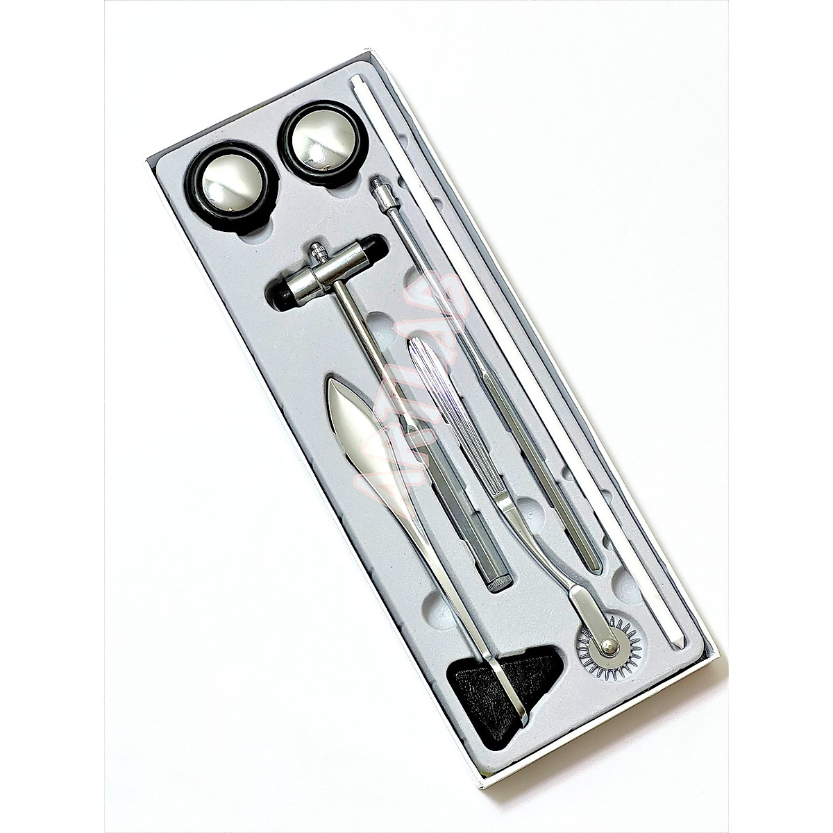 ArTLab-Neurological Percussion Set-Reflex Hammer Instrument Set, Includes Pinwheel, Babinski Hammer,Taylor Buck Hammer,Diagnostic Kit for Nurses,EMS,Students (Set of 7 Black)