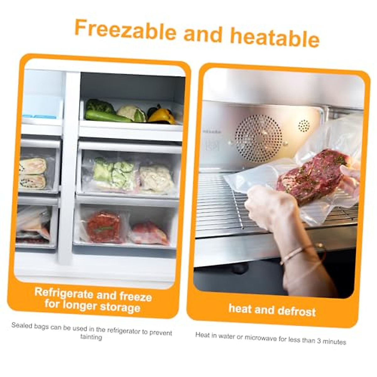 Mikinona 5 Rolls Pa Sous Vide Bags White Bye Food Vacuum Seal Bags Vacuum Food Sealer Bags Food Preservation Bag