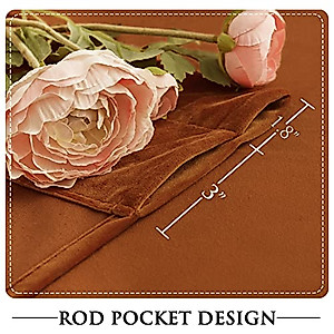 StangH Burnt Orange Velvet Curtains & Short Blackout Curtains