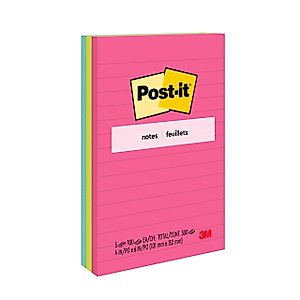 Post-it® Lined Notes, Cape Town, 101 x 152 mm, 3/Pack, 660-3AN