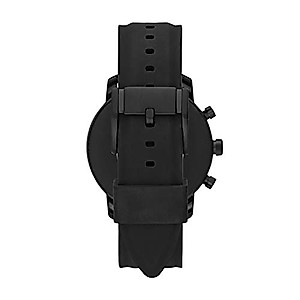 Fossil Men's Gen 4 Explorist HR Heart Rate Stainless Steel and Silicone Touchscreen Smartwatch, Color: Smooth Black (Model: BQD1000)