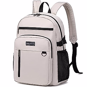 MIRLEWAIY Fashion Casual Daypack Girls Backpack Ultra-Lightweight School Bookbag Work Bag For High School Yong Teenagers, Beige