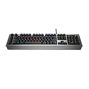 Dell Alienware Pro Gaming Mechanical Keyboard AW768 - AlienFX 16.8M RGB 13 zone-based Lighting - 15 programmable macro key functions, Silver