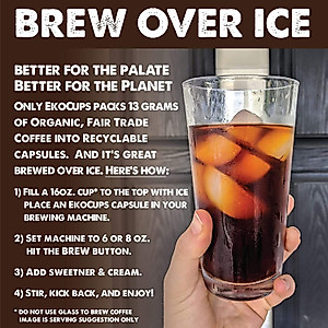 EKOCUPS Organic Swiss Water Decaf French Vanilla Flavored Coffee Pods, Extra 30% More Coffee, Fair Trade Medium Roast, Decaf Vanilla Coffee for Keurig K Cup Machines, Recyclable Pods, 40 Count