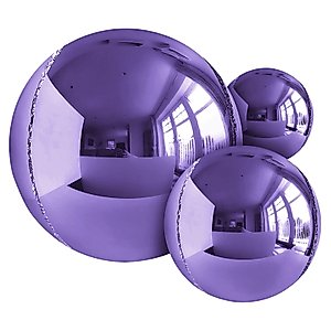 14pcs Purple Foil Balloons Mylar Balloons 22in 15in 10in Purple Balloons Different Sizes Large Metallic Pastel Purple Balloons Chrome Balloons Decor| 360 Degree 4d Round Helium Balloons Purple