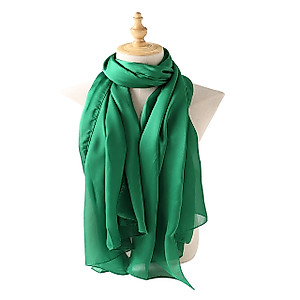 Bellonesc Silk Scarf 100% silk Long Lightweight Sunscreen Shawls for Women (fresh green)