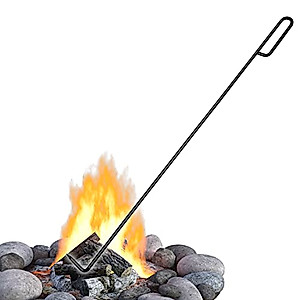 FEBTECH 40-Inch Fire Pit Poker, Heavy Duty Powder Coated Rust Resistant Fire Pit Poker for Indoor Fireplace and Outdoor Fire Pits & Other Camping Accessories, Black
