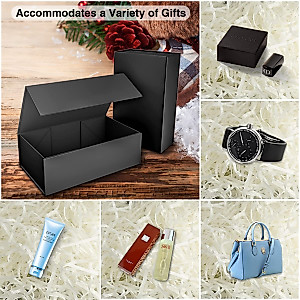 Gift Box Black with Magnetic Closure Lid 10" X 6" X 3" Gift Box for Presents,Luxury for Gift Packaging, Bridesmaid Gifts Box, Magnetic Gift Box for Gifts, Cute Box,Birthday Gift Box,Christmas Gift Box