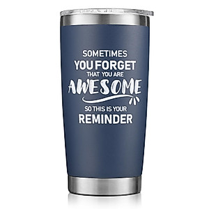 NOWWISH Christmas Gifts for Men, Inspirational Gift Tumbler, Birthday White Elephant Gifts for Men Dad Father Husband Boyfriend Best Friend - Navy Blue 20oz