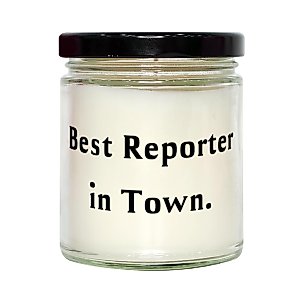 Best Reporter Gifts, Best Reporter in Town, Inappropriate Birthday Scent Candle Gifts for Coworkers from Team Leader, Unique Reporter Gifts, Personalized Reporter Gifts, Custom Reporter Gifts,